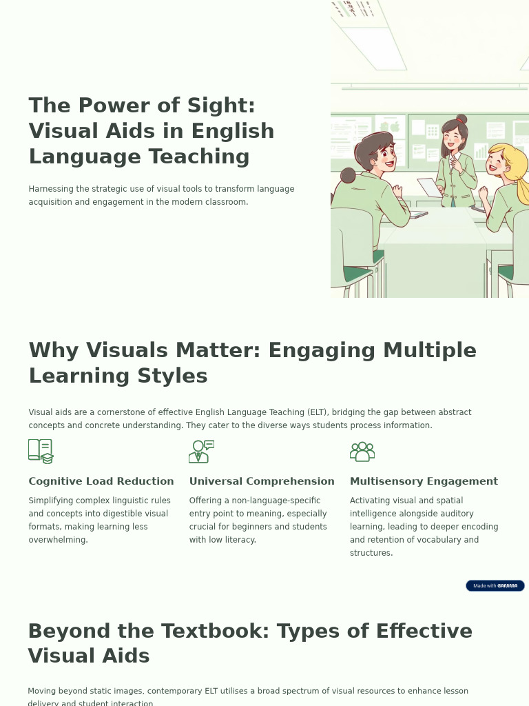 The Power of Sight Visual Aids in English Language Teaching | PDF ...