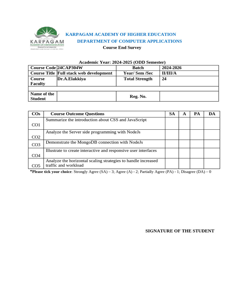 FS Theory - Course End Survey | PDF | World Wide Web | Internet & Web