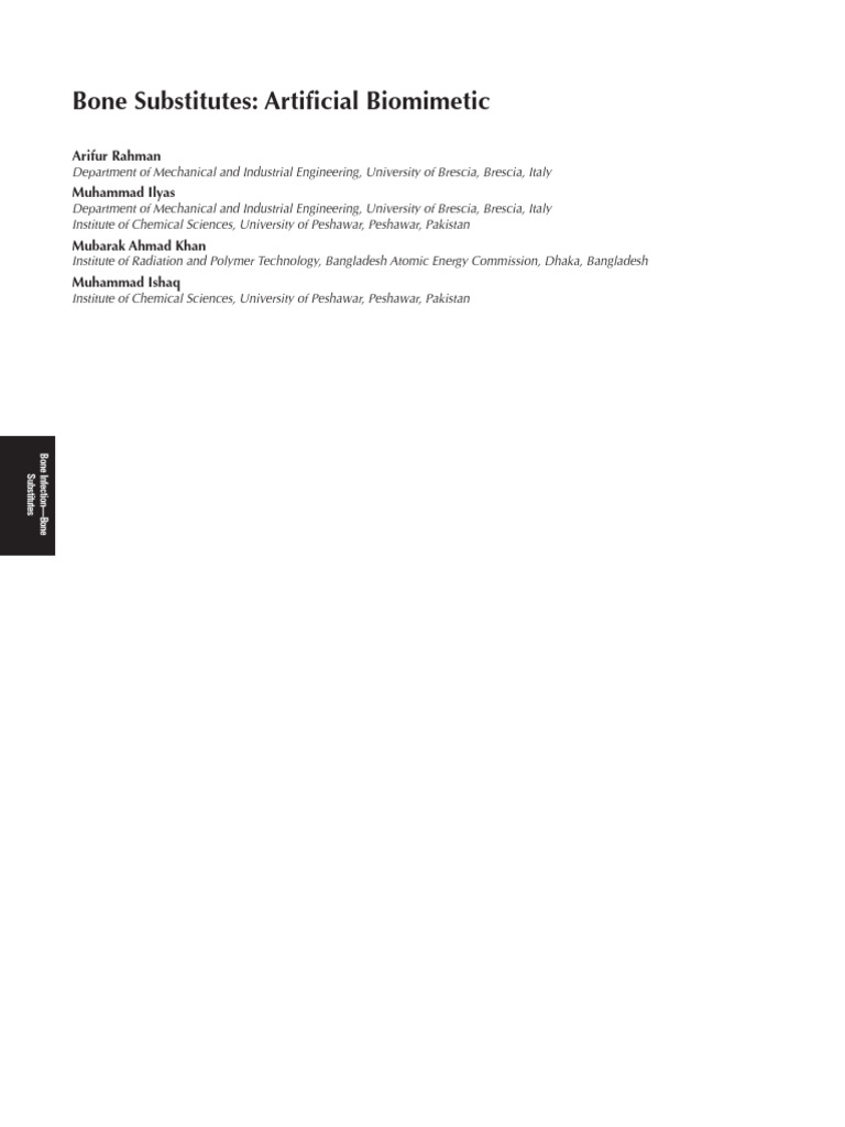 Artificial Bone Substitutes Overview | PDF | Tissue Engineering | Bone