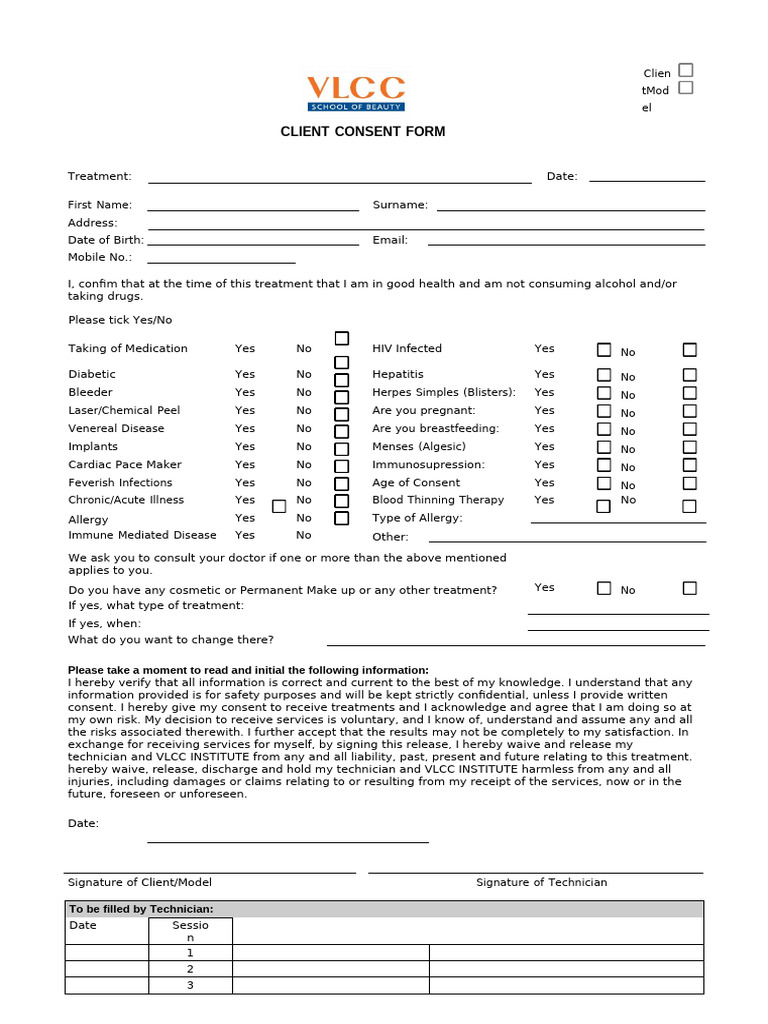 PMU Client Consent and Aftercare Form | PDF | Hepatitis | Health Care