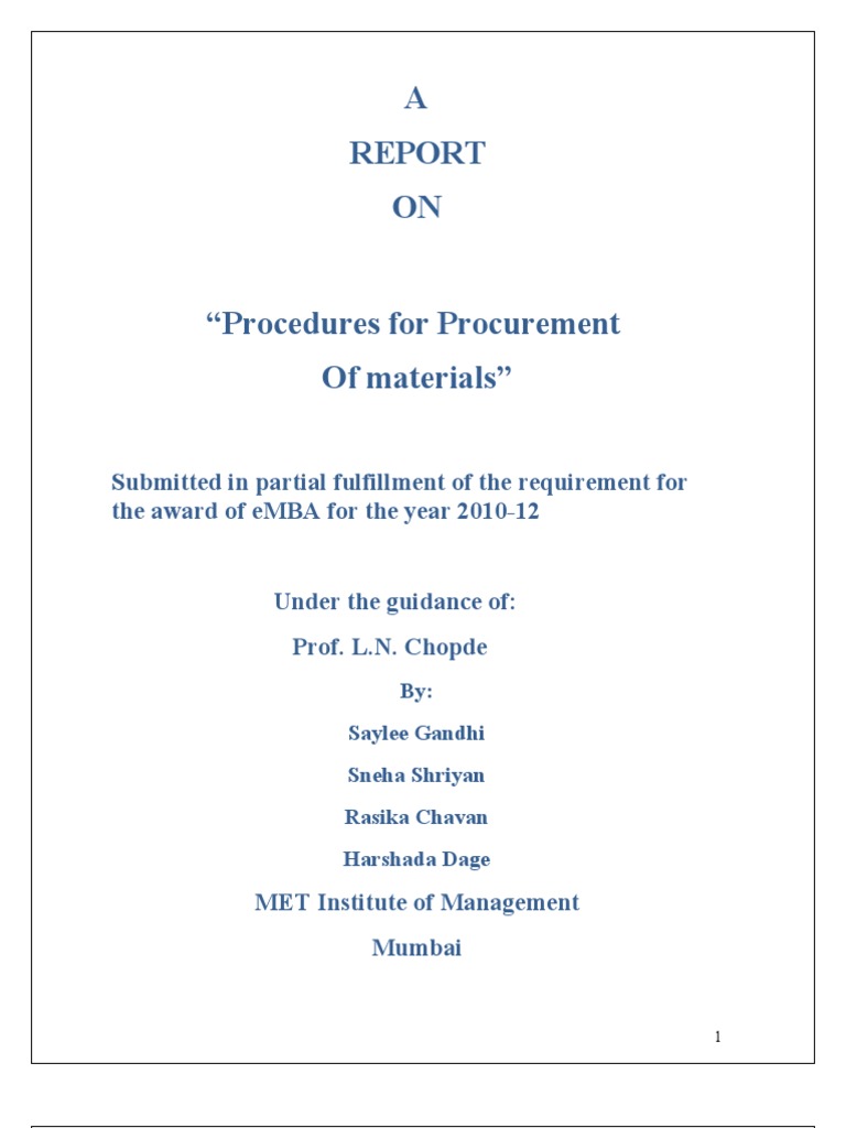 Procurement of Raw MAterials | PDF | Procurement | Request For Proposal