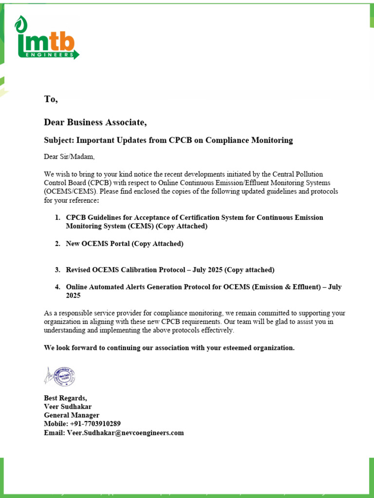 New OCEMS Portal Compliance Update | PDF | Calibration | Detection Limit
