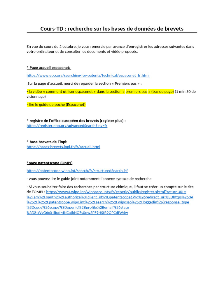 Recherche sur les bases de brevets | PDF