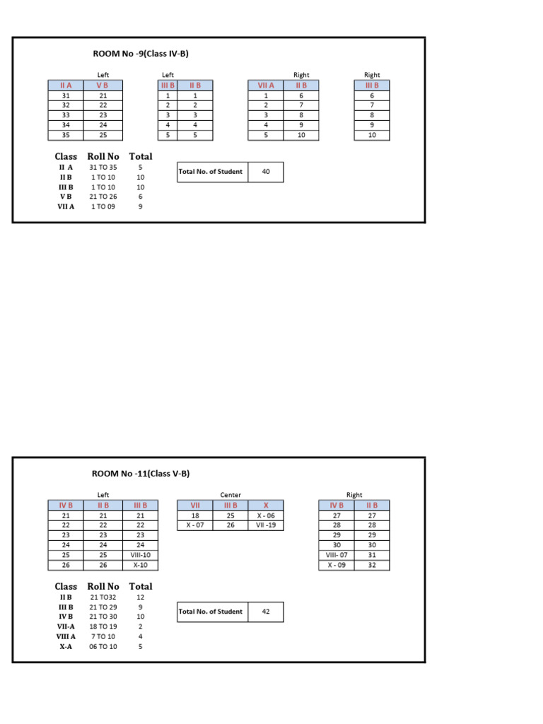 Class IV-B and V-B Student Roll Call | PDF