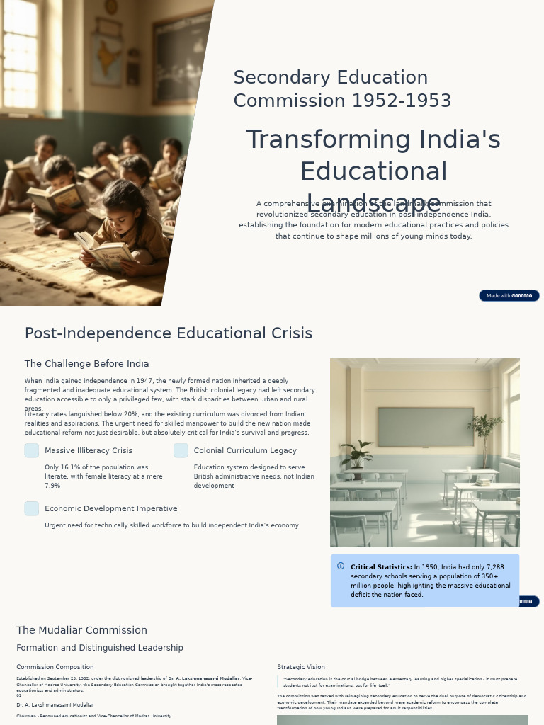 Secondary Education Commission 1952-53 | PDF | Teachers | Curriculum