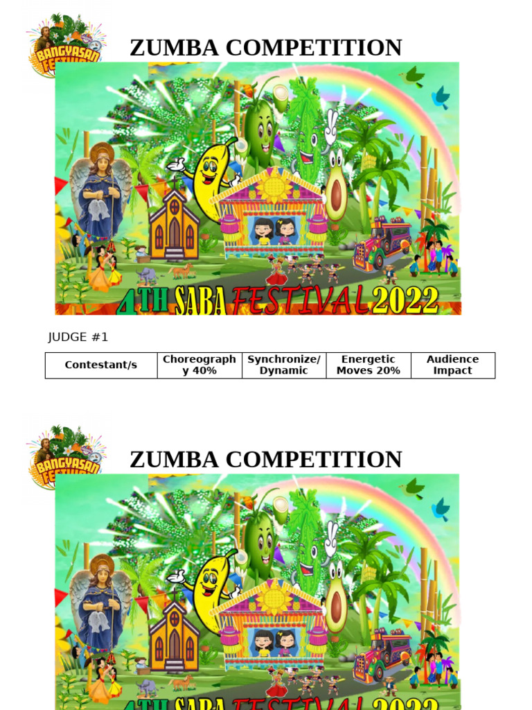 Zumba Competition Scoring Sheet | PDF
