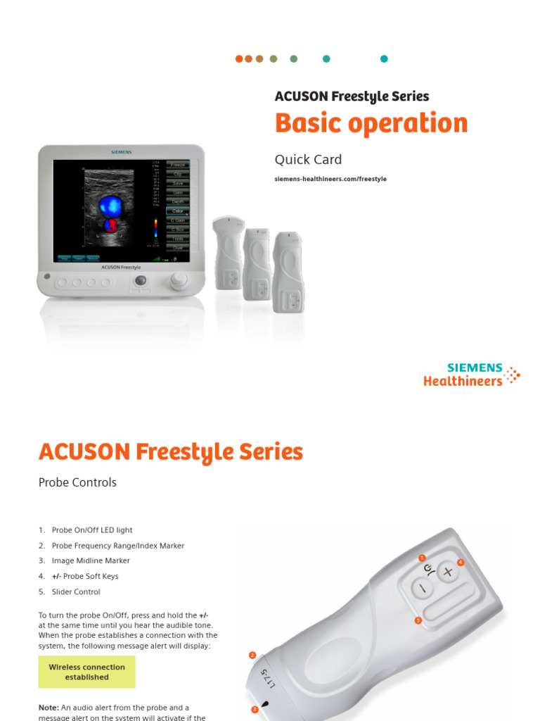 ACUSON Freestyle Series Basic Operation | PDF | Siemens | Medical Ultrasound