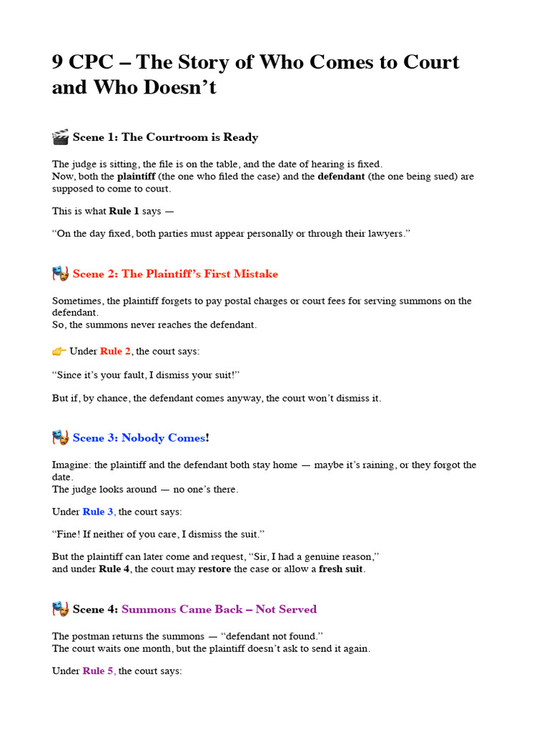Court Attendance Rules Explained | PDF | Lawsuit | Judgment (Law)