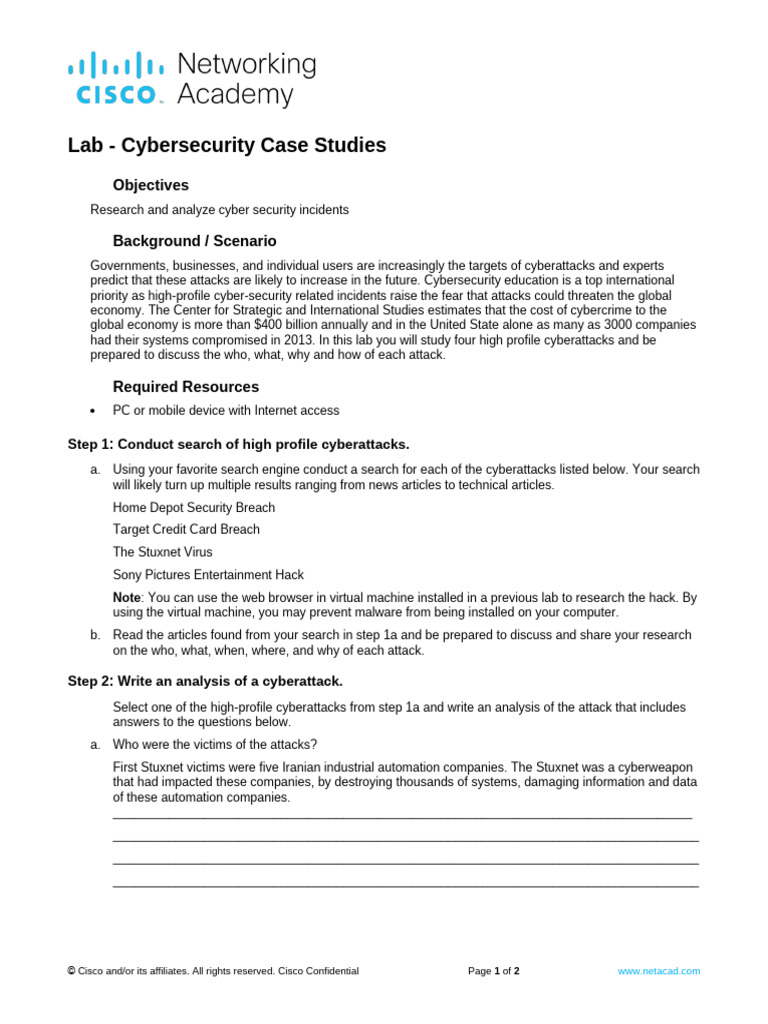 Cybersecurity Case Studies Analysis | PDF | Security | Computer Security