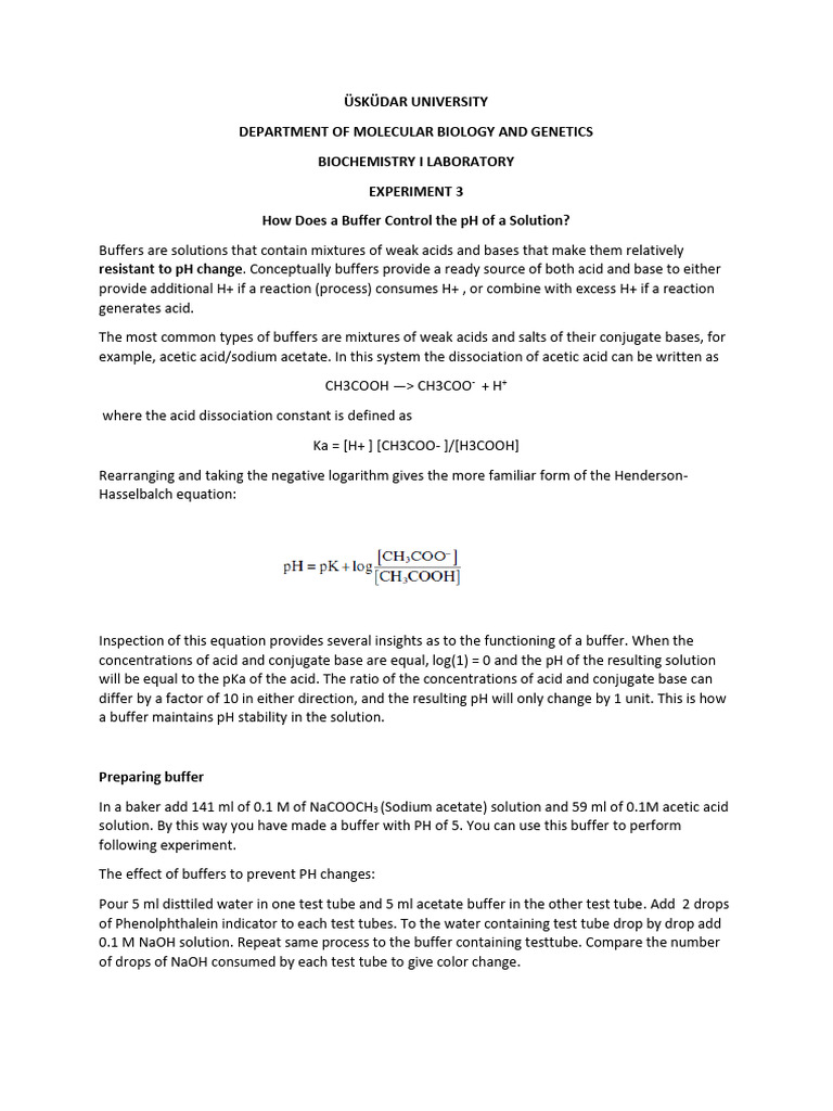 Buffer Solutions and pH Control Methods | PDF | Buffer Solution | Acid