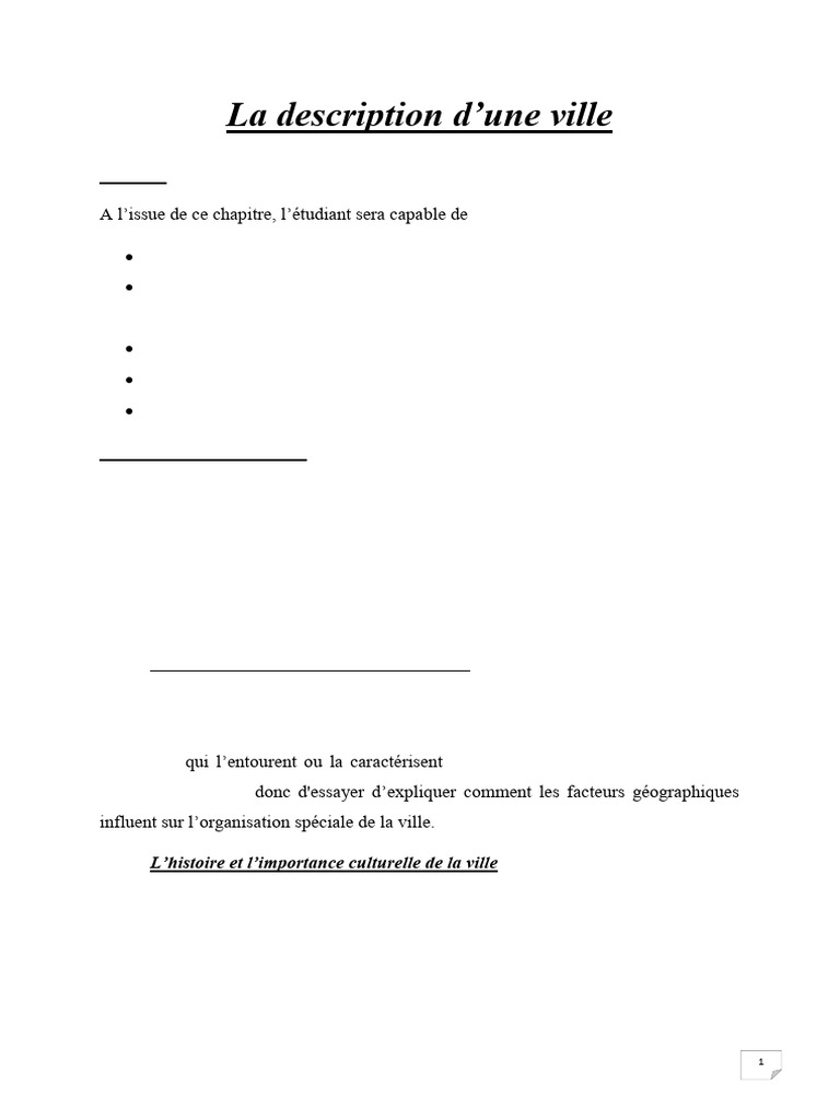 Guide de description d'une ville | PDF | Géographie | Urbanisme
