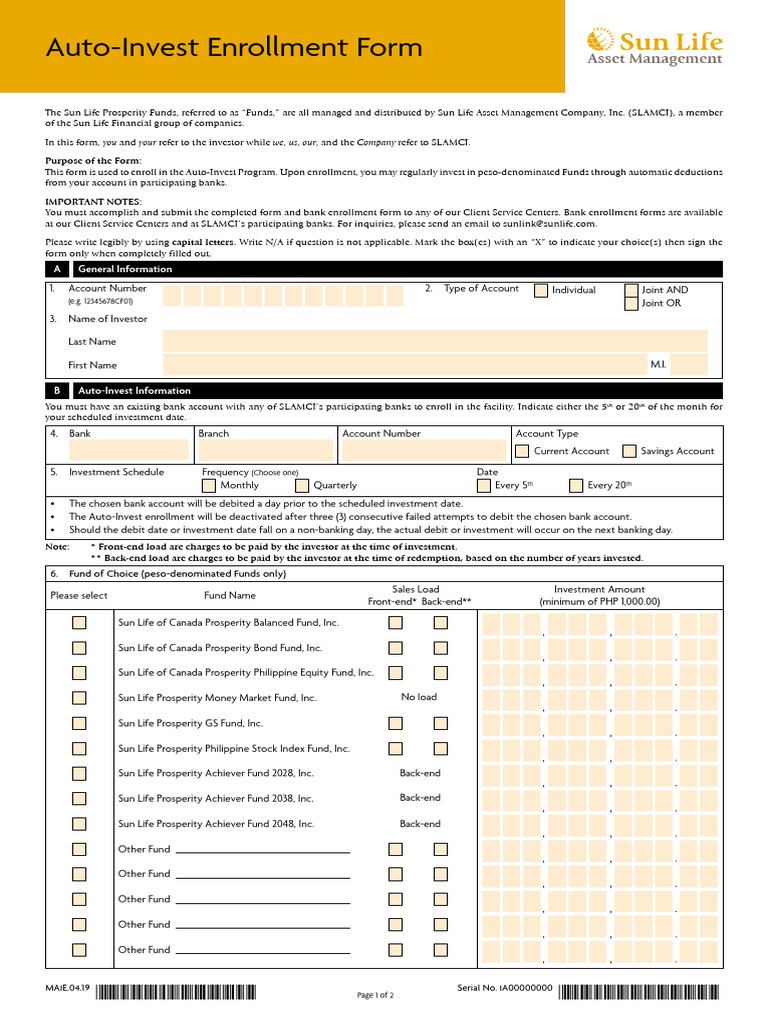 Slamci Auto Invest Enrollment Form Rev 13 Fa Rev05 Fa Interactive ...