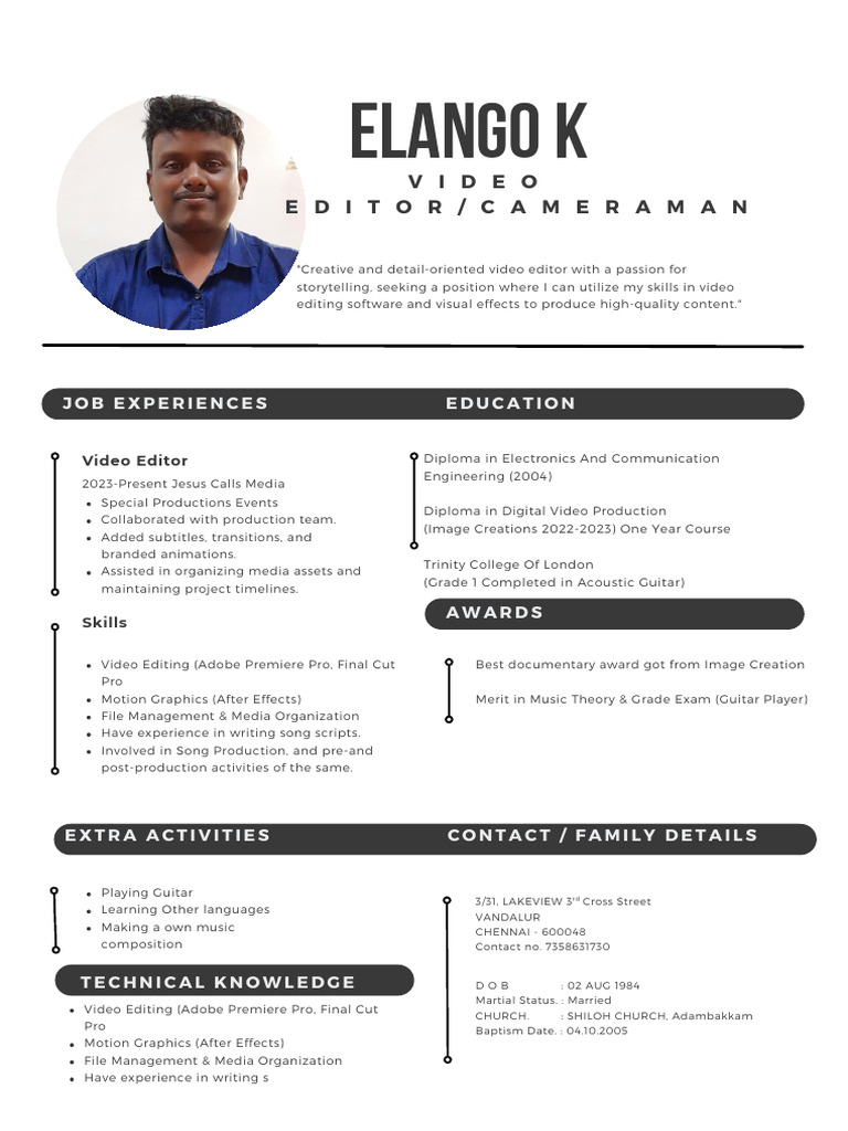 Elango K | PDF | Editing