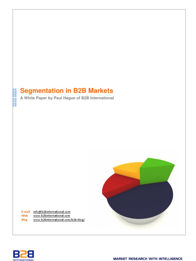 Segmentation In B2b Markets Pdf Market Segmentation Marketing