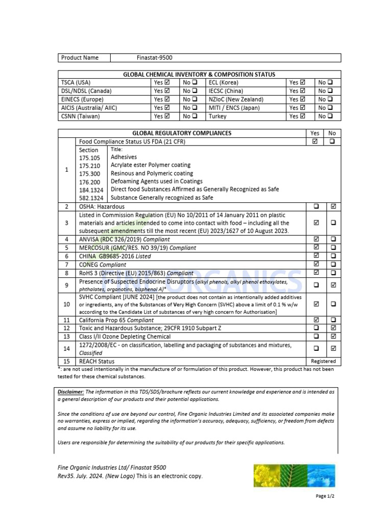 Finastat 9500 (Rev 35 JULY 2024) | PDF | Occupational Safety And Health