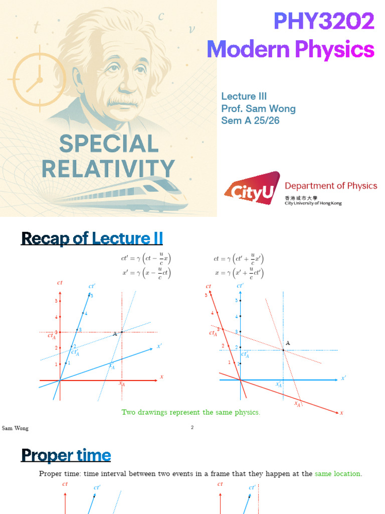 PHY3202 Lecture 3 | PDF | Special Relativity | Momentum
