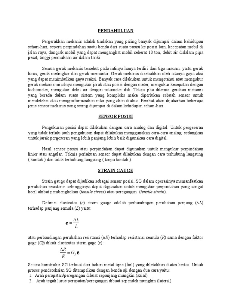 Sensor Mekanik | PDF