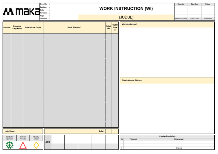 Work Instruction Template Overview | PDF