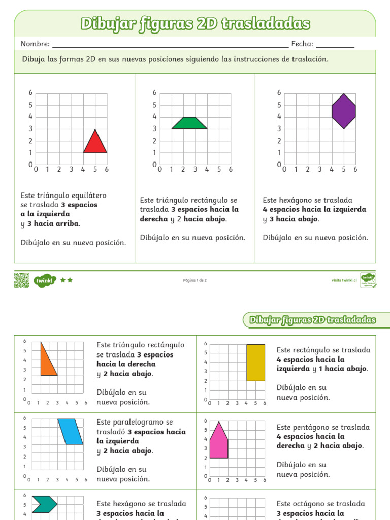 Traslación de Figuras Geométricas 2D | PDF | Rectángulo | Geometría ...