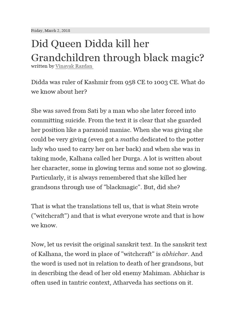 Did Queen Didda Kill Her Grandchildren T | PDF