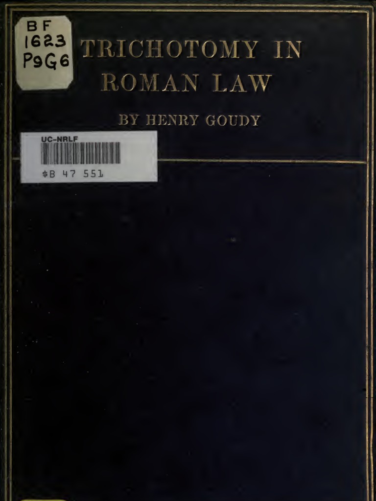 Trichotomy in Roman Law Analysis | PDF | Jurisprudence | Roman Law