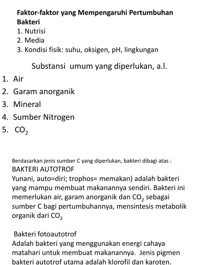 Faktor Pertumbuhan Bakteri Fix | PDF