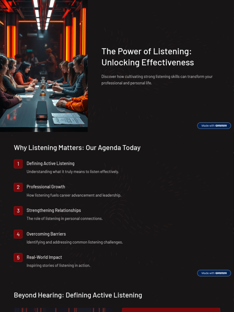 The Power of Listening Unlocking Effectiveness | PDF | Psychological ...