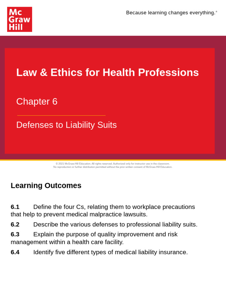 Judson LE9e Ch06 PPT Ah | PDF | Lawsuit | Insurance