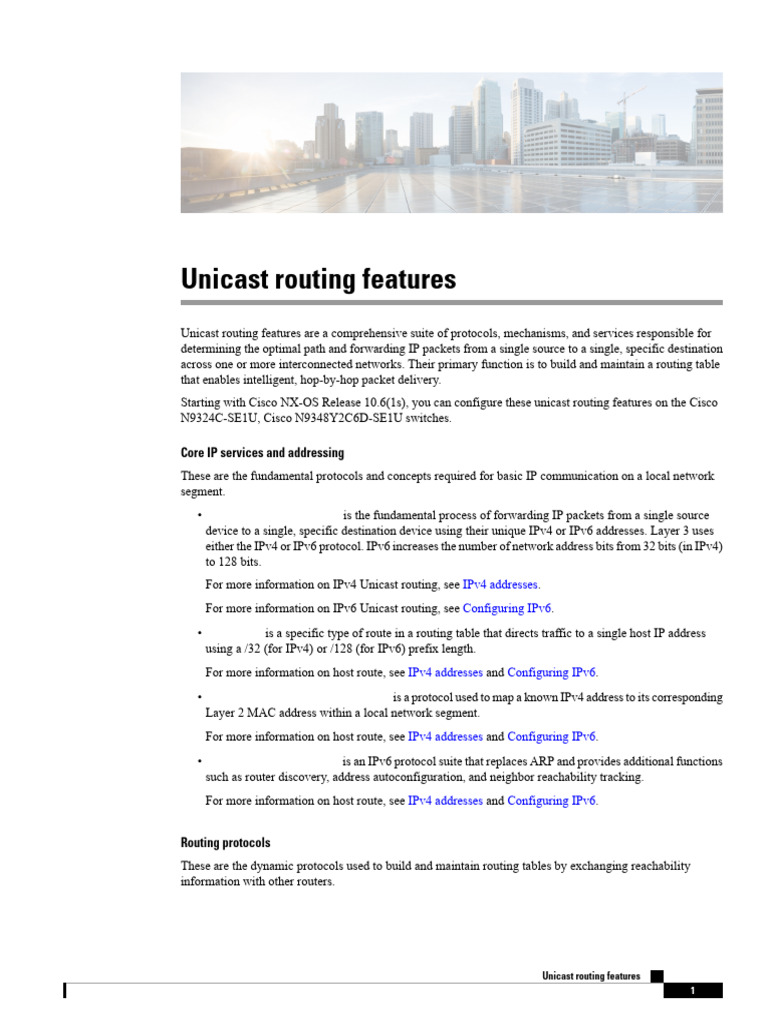 Unicast Routing Features Overview | PDF | Ip Address | I Pv6