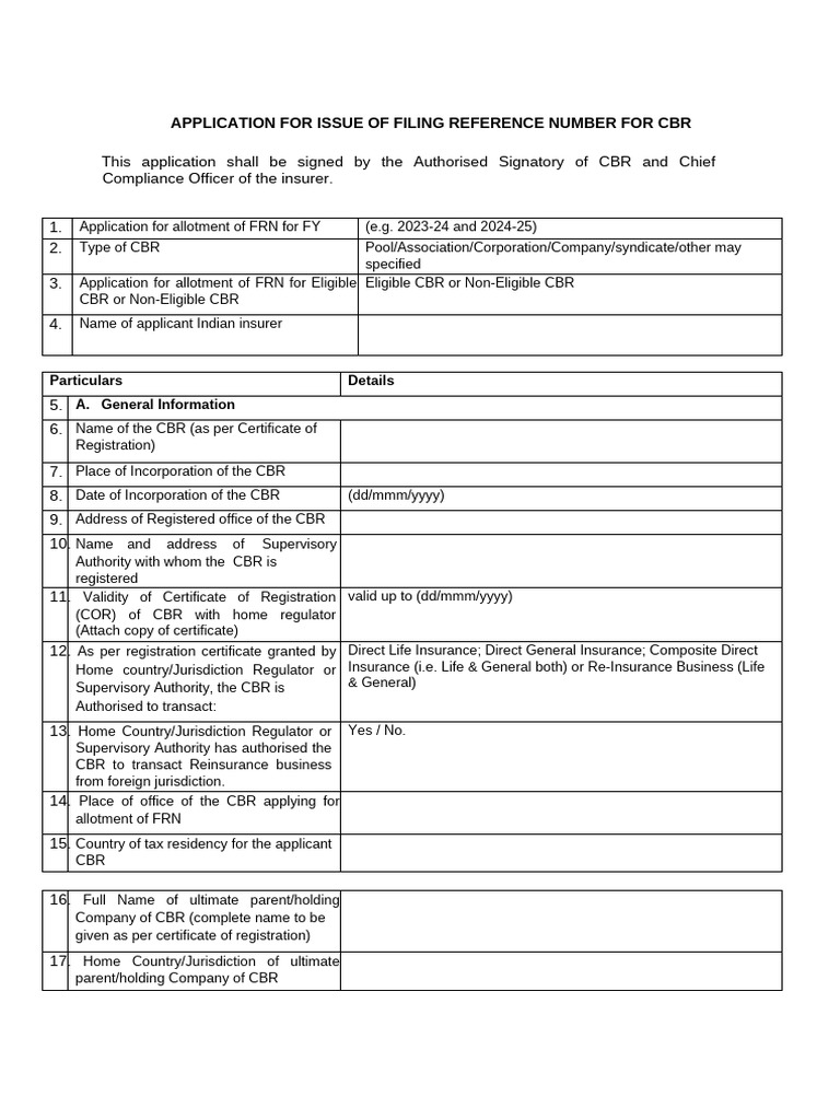 Application Form (Annexure 1) | PDF | Reinsurance | Insurance