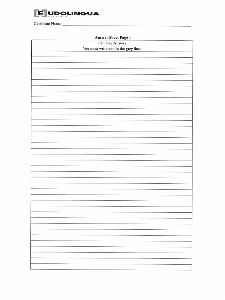 Answer Sheet Writing | PDF