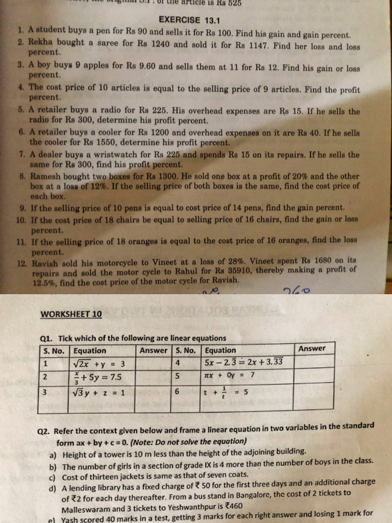 Assignment 1 Linear Equations | PDF