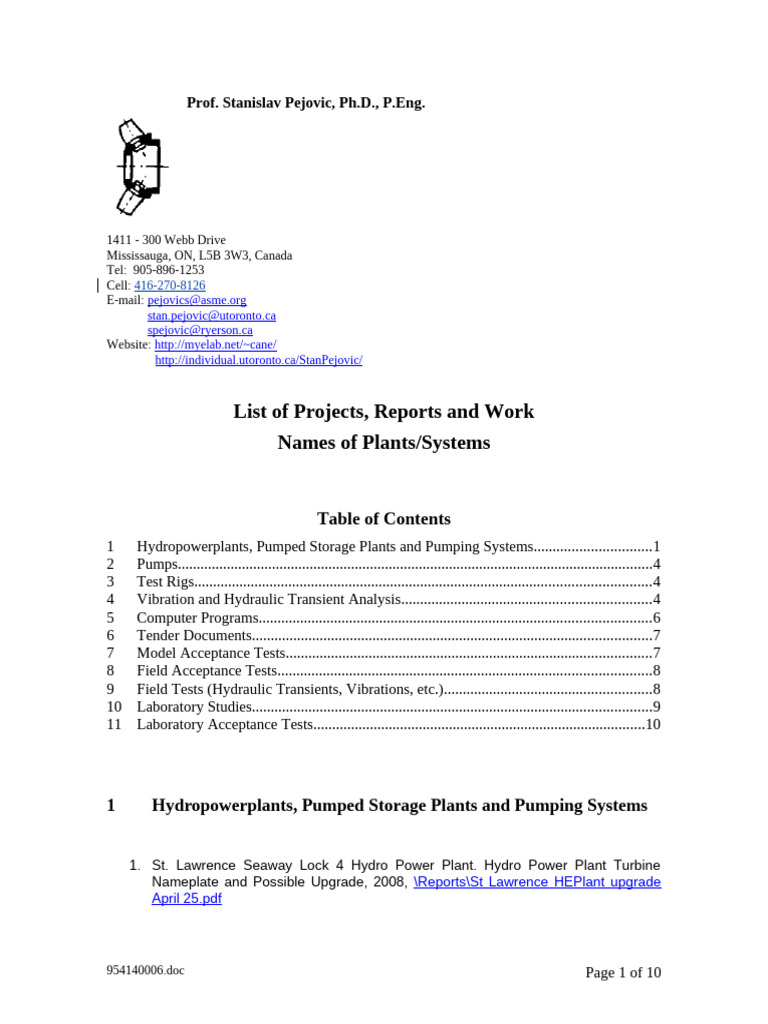 Hydropower Projects and Analysis Reports | PDF | Hydroelectricity ...