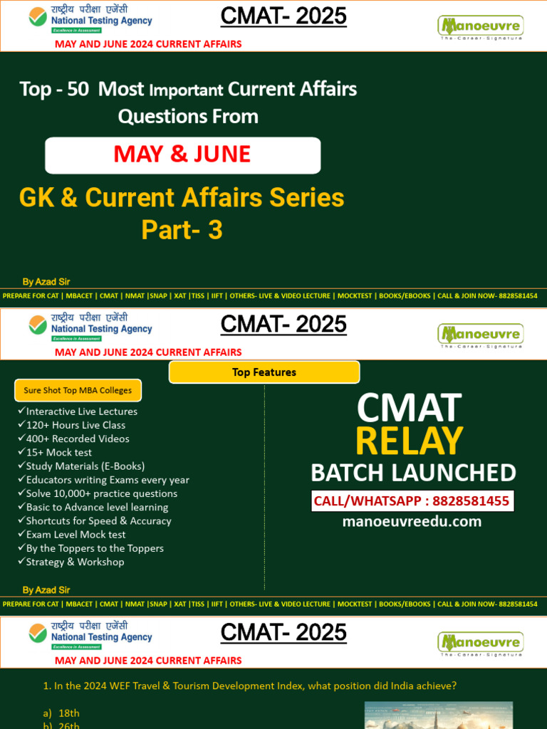 Current Affairs-May and June - 2024 | PDF