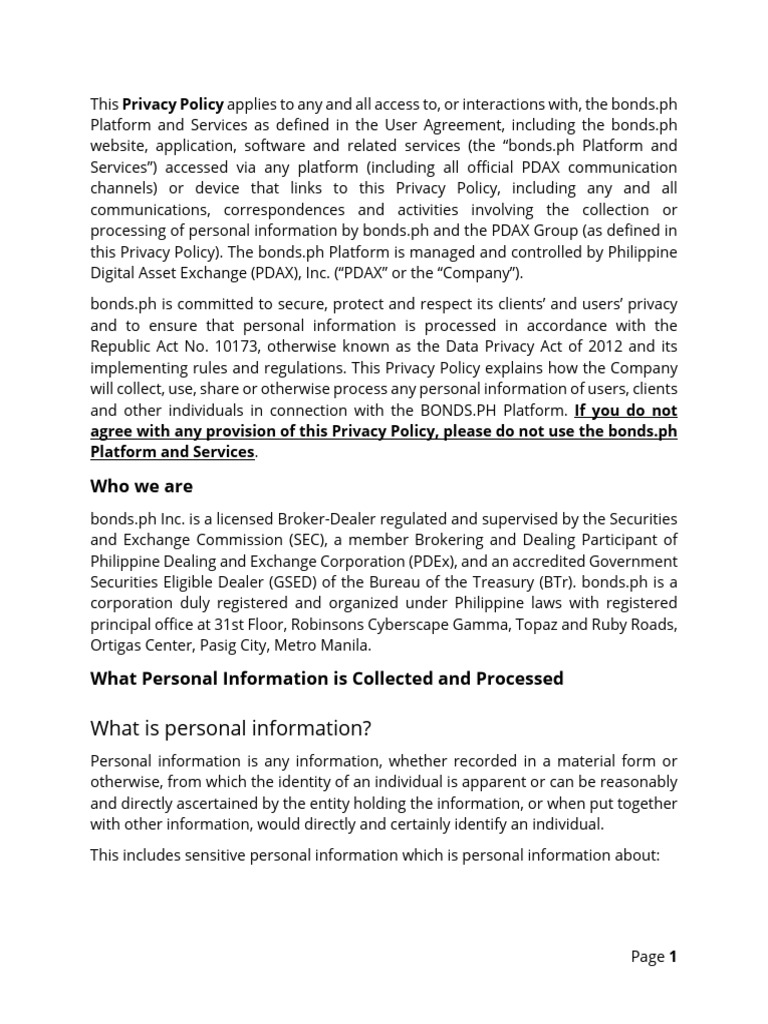 bonds.ph Privacy Policy Overview | PDF | Http Cookie | Privacy