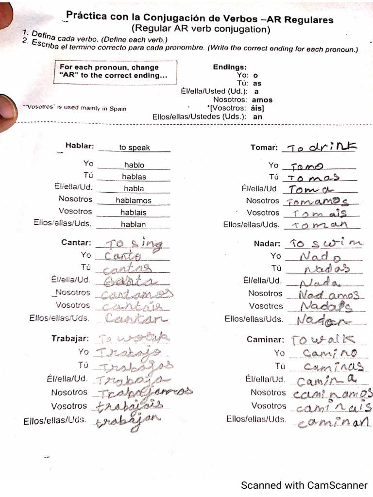Sanvi Spanish Ar Verb | PDF