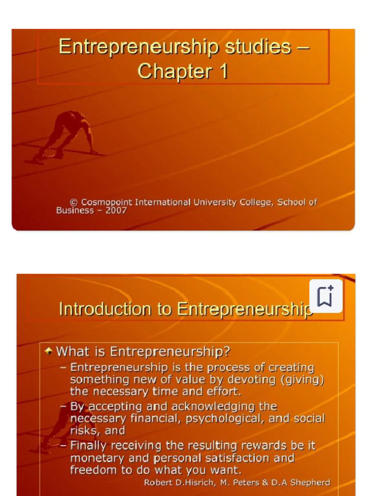 Entrepreneurship Chapter 1 PDF | PDF