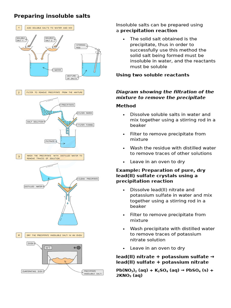 Preparing Insoluble Salts | PDF | Solubility | Precipitation (Chemistry)