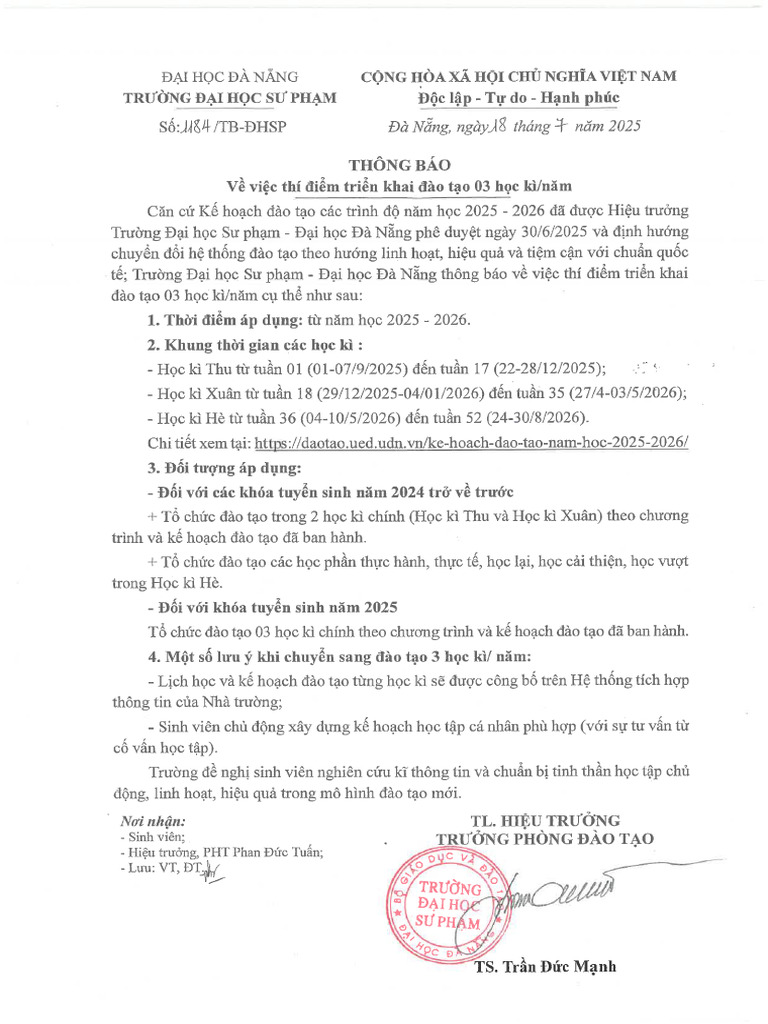 TB1184 TrienKhai DaoTao 3ky 1 | PDF