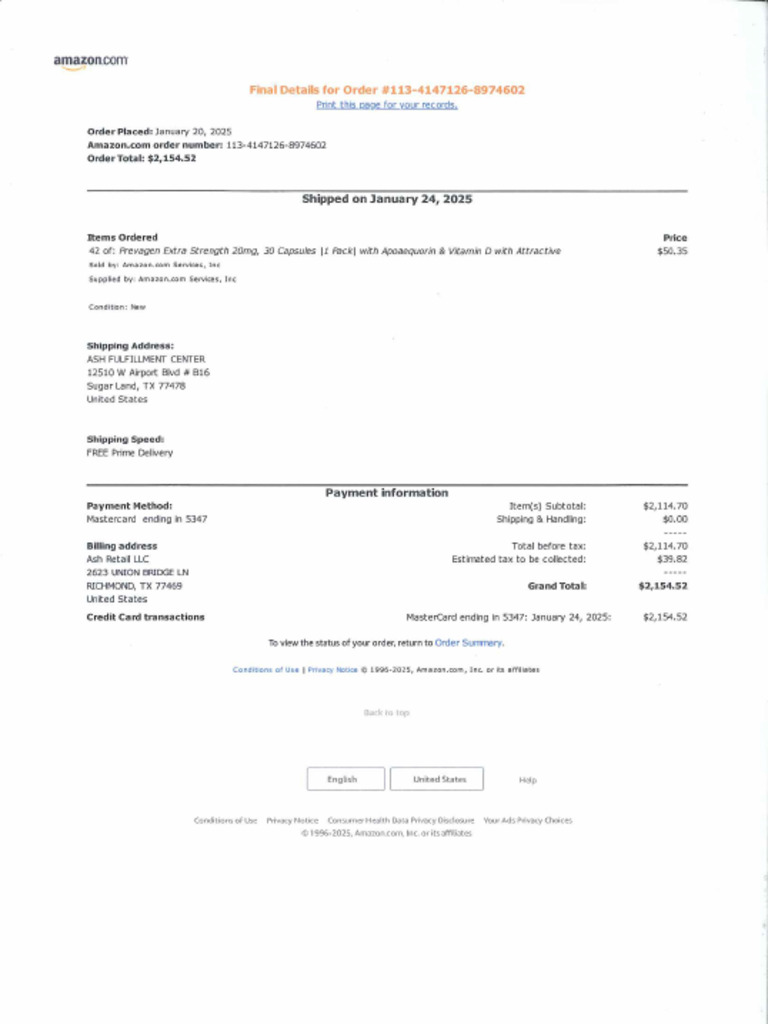 Amazon US Invoice | PDF