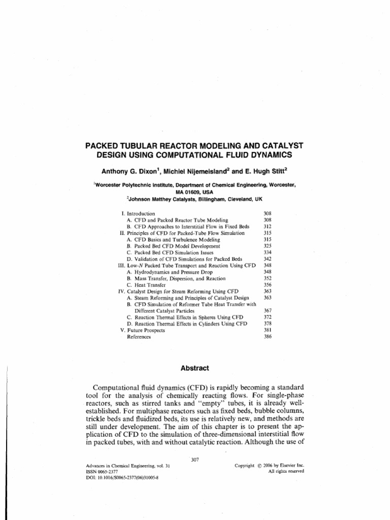 Packed Tubular Reactor Modeling And Catalyst Design Using Computational