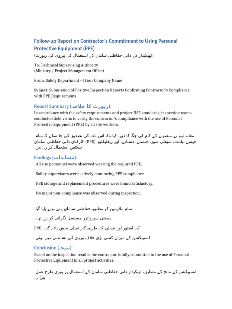 PPE Inspection Report | PDF