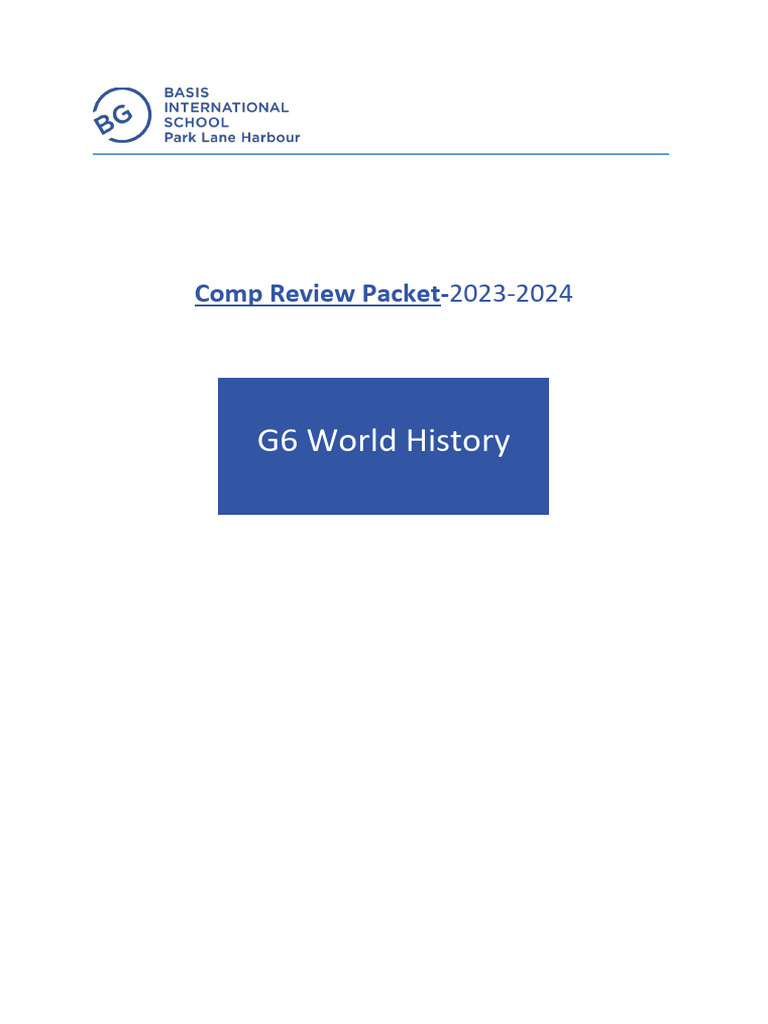 G6 World History Comp Review Packet 2023-2024 | PDF | Ancient Rome ...