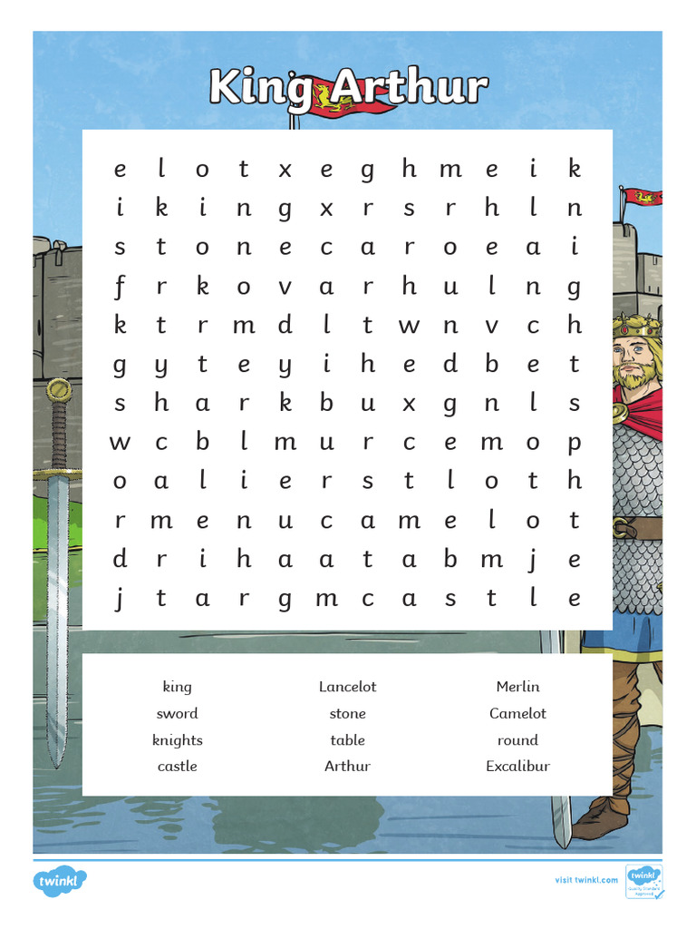 E2 King Arthur Word Search | PDF