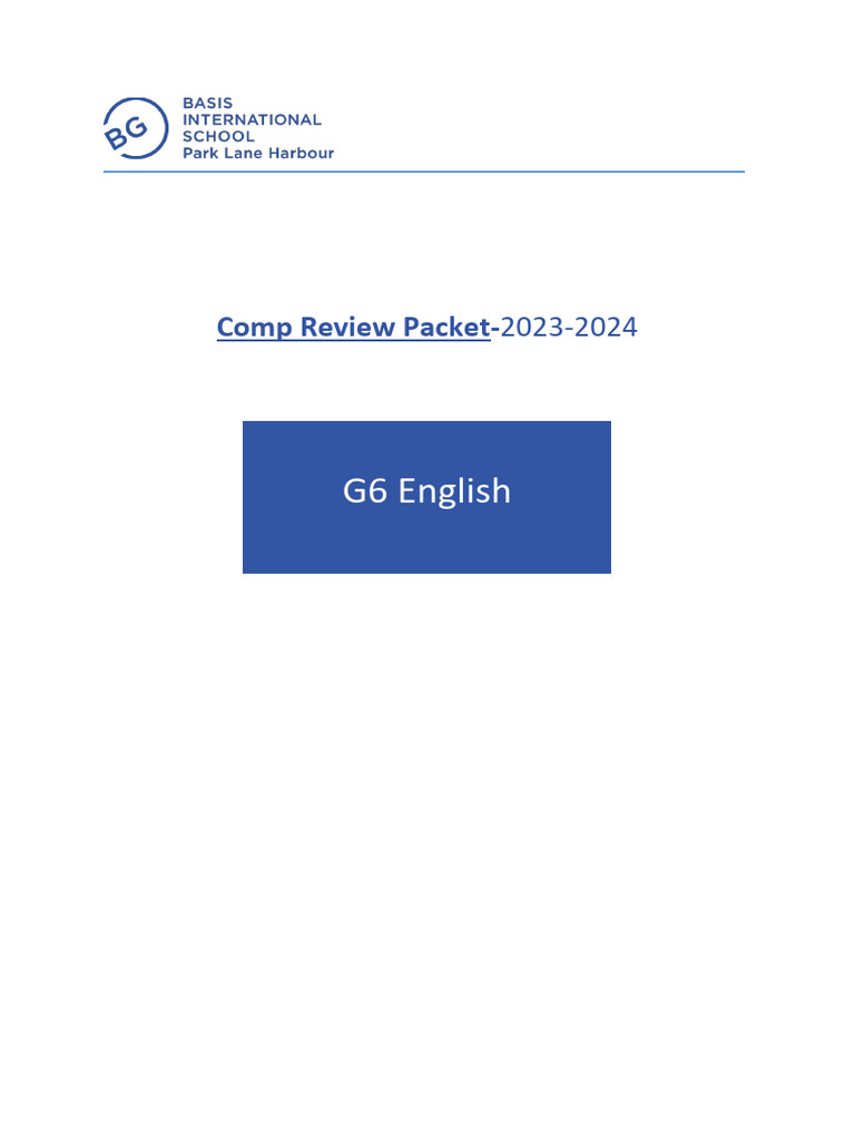 G6 English Comp Review Packet 2023-2024 | PDF | Acupuncture | Object ...