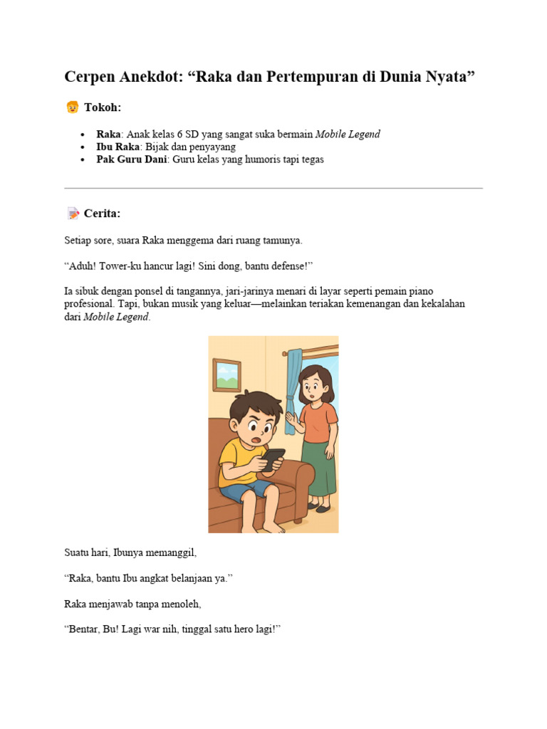 Raka: Dari Gamer ke Pahlawan Nyata | PDF