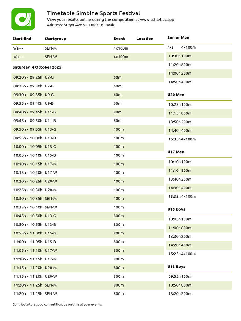 Programme - Simbine Sports Festival | PDF