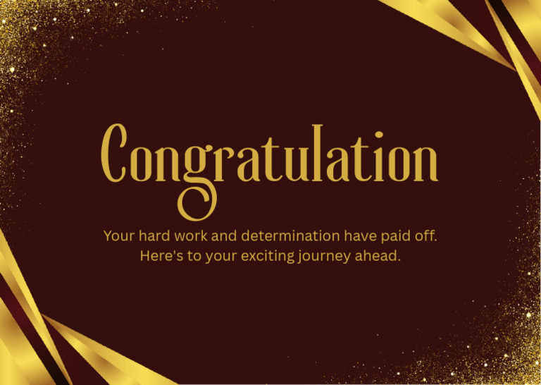Gold and Brown Geometric Congratulations Card | PDF