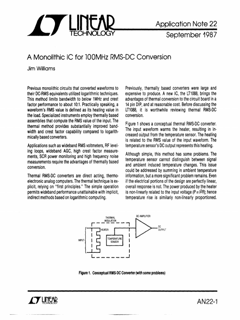 A Monolithic IC For 100MHz RMS-DC Conversion | PDF