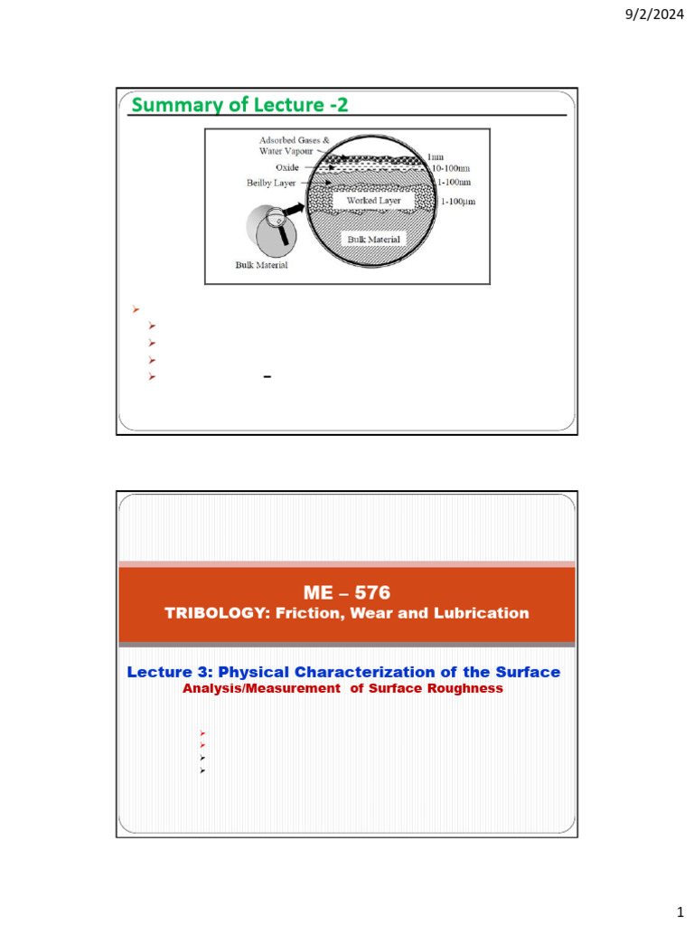 Lecture-3 - Physical Characterization of Surfaces | PDF | Surface ...